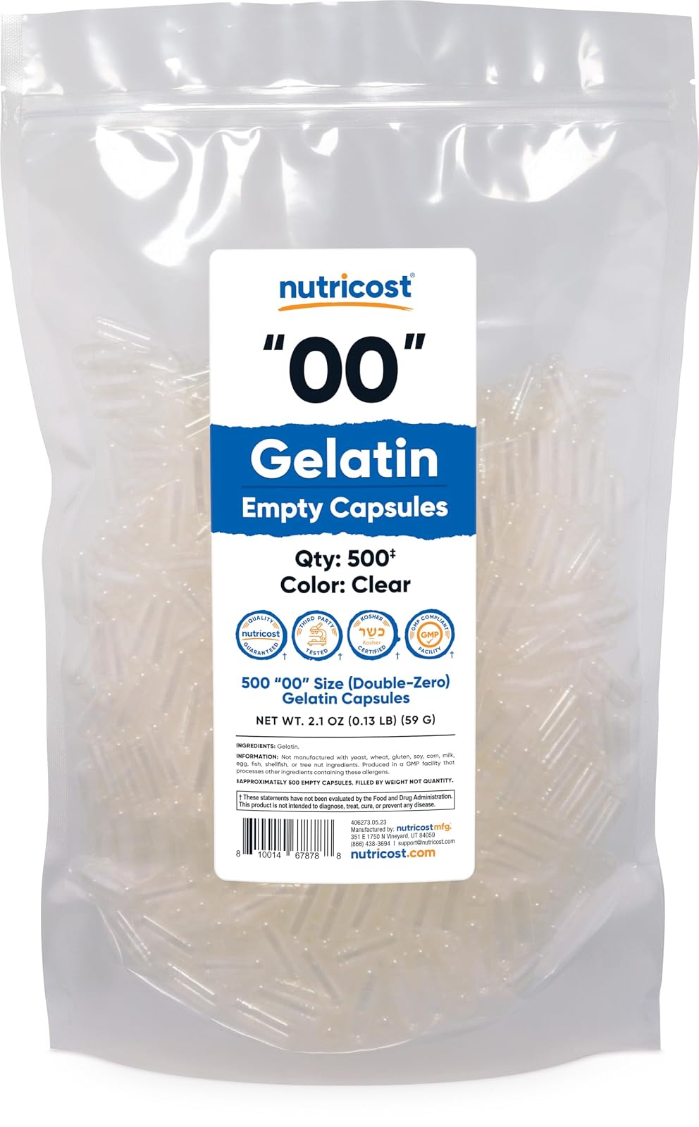 Nutricost empty gelatin capsules for multivitamins