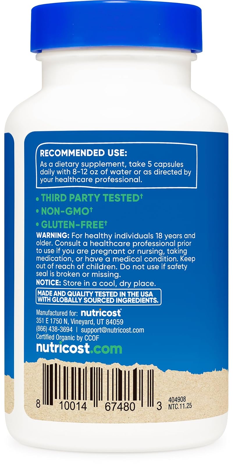 Nutricost fiber for daily wellness