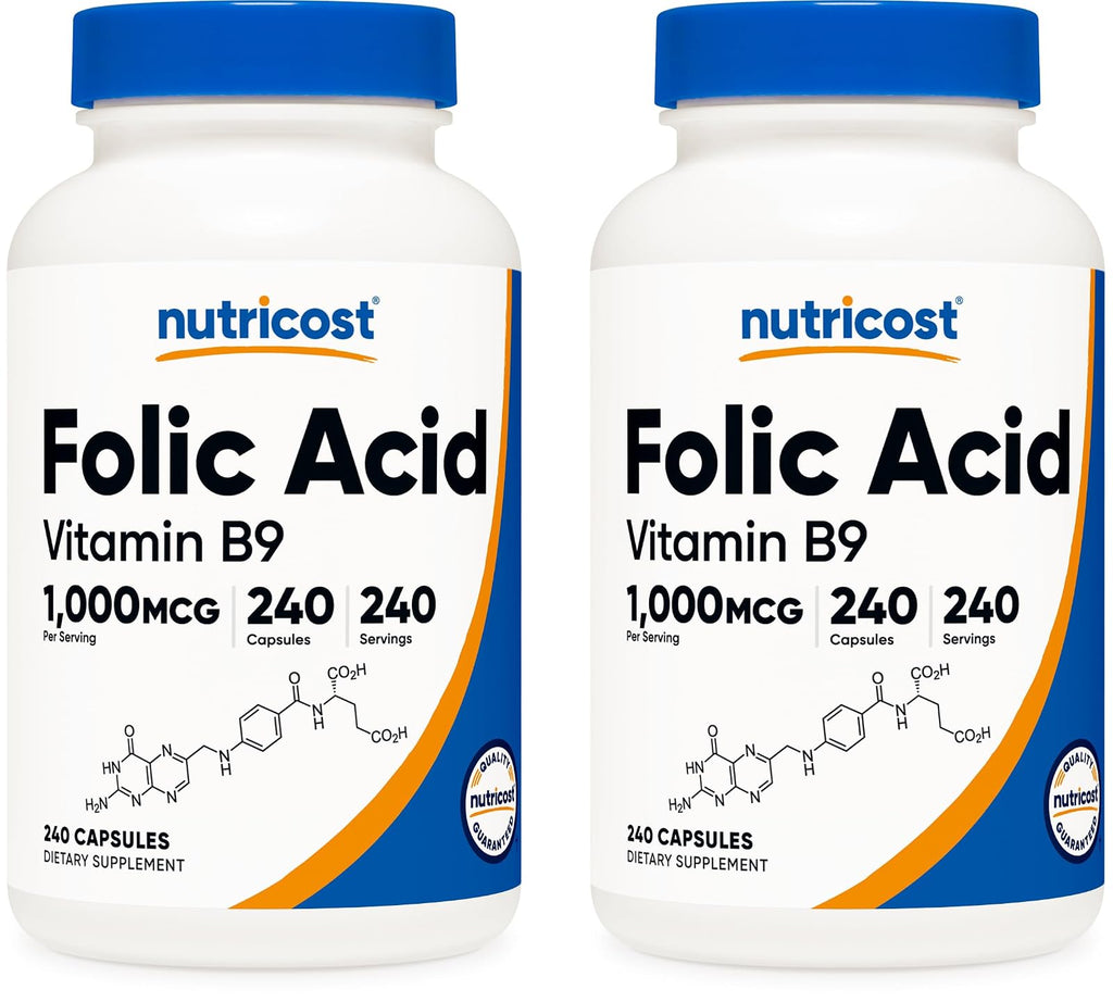 Nutricost folic acid supplement capsules