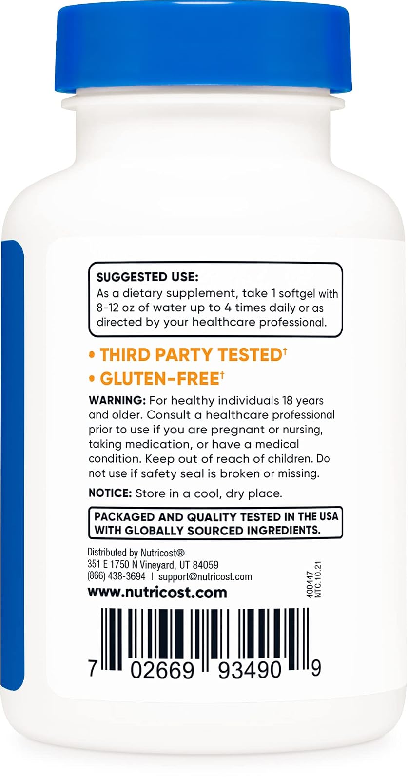 Nutricost garlic softgels for immune support