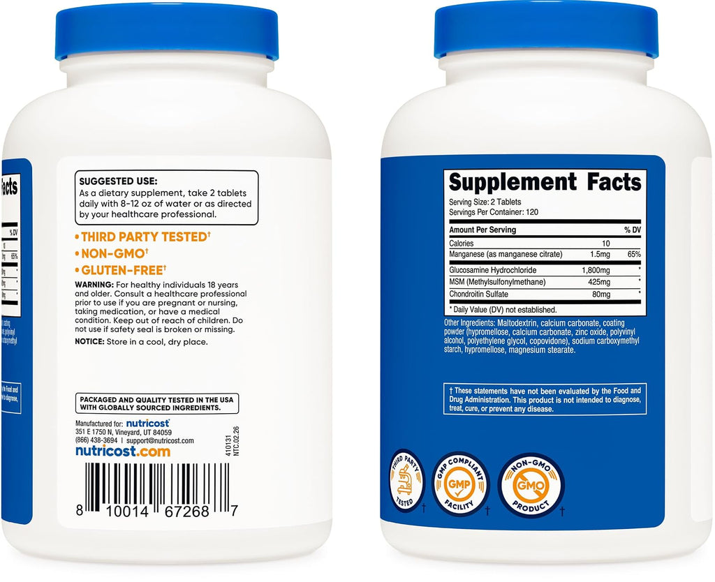Nutricost glucosamine for joint health
