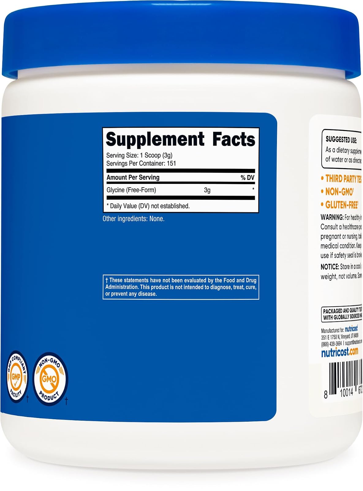 Nutricost Glycine Powder for enhanced performance