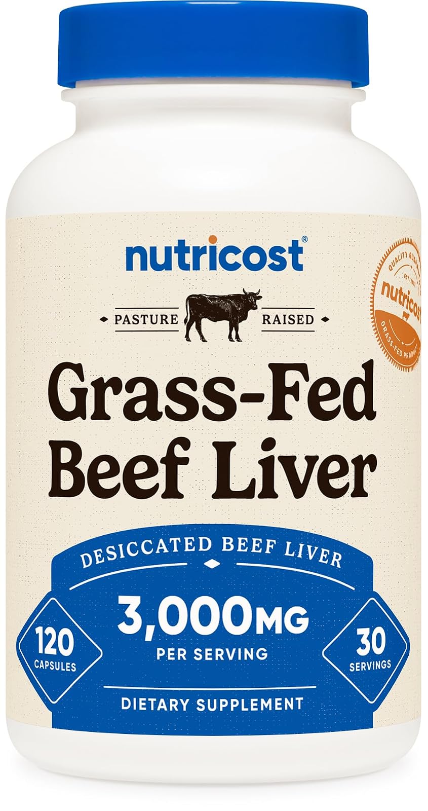 Nutricost grass fed beef liver capsules