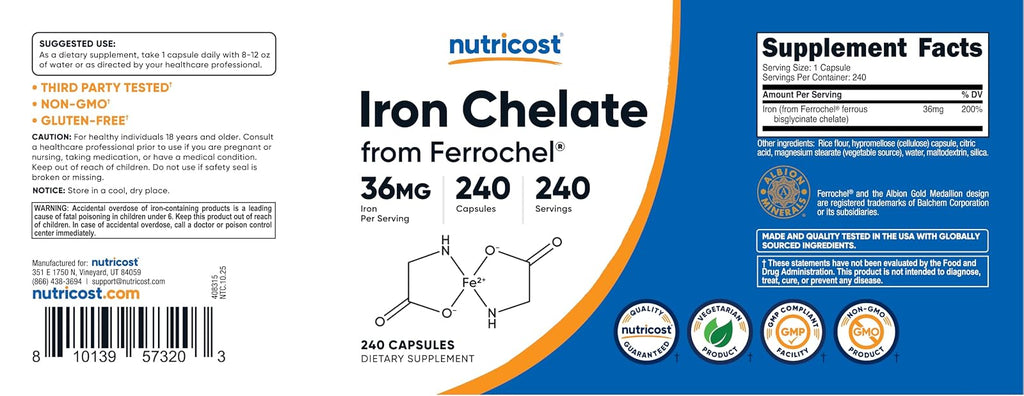 Nutricost iron for optimal health