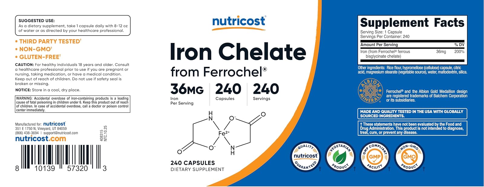 Nutricost iron for optimal health