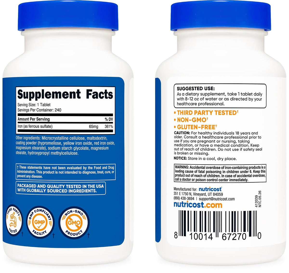 Nutricost iron for optimal health