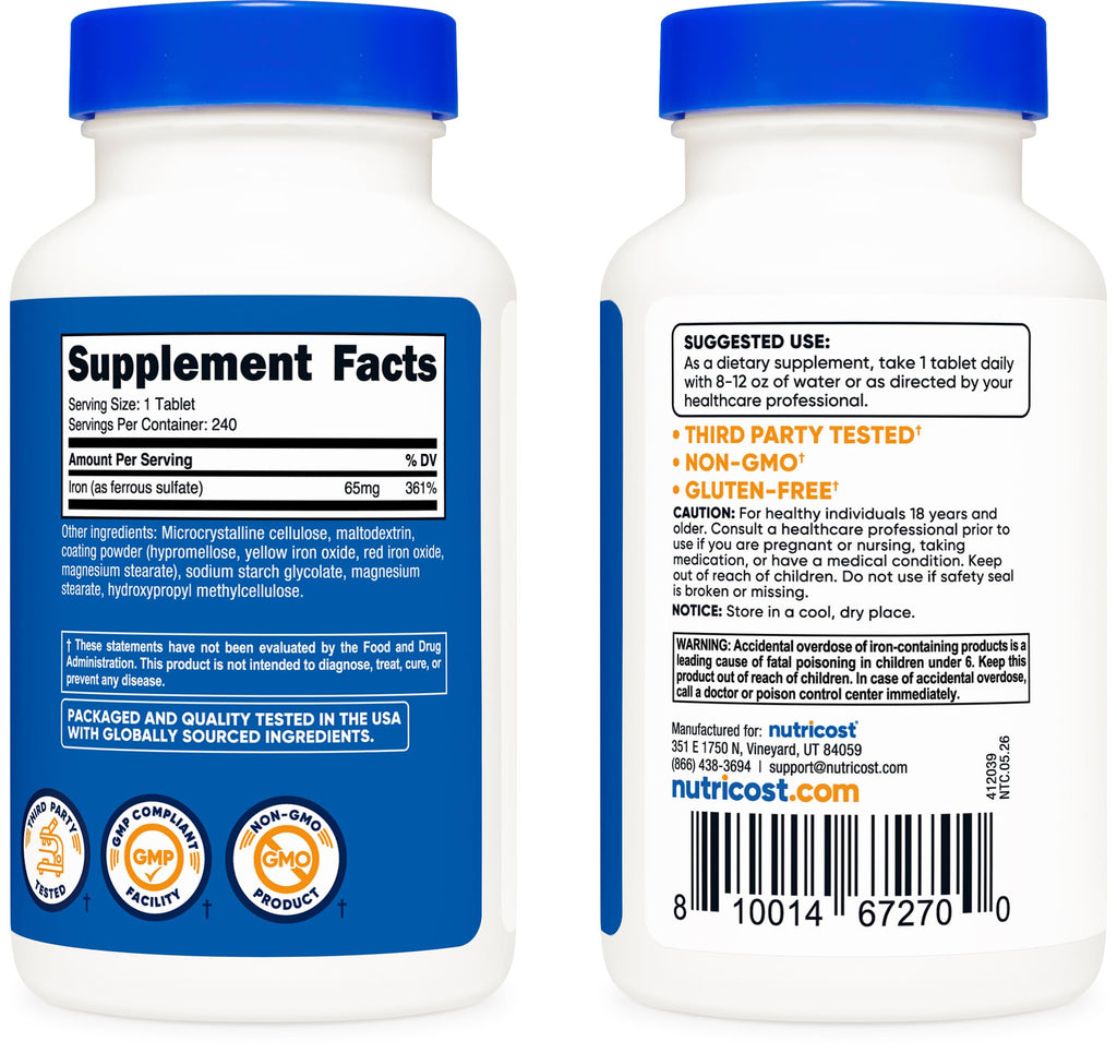 Nutricost iron for overall health