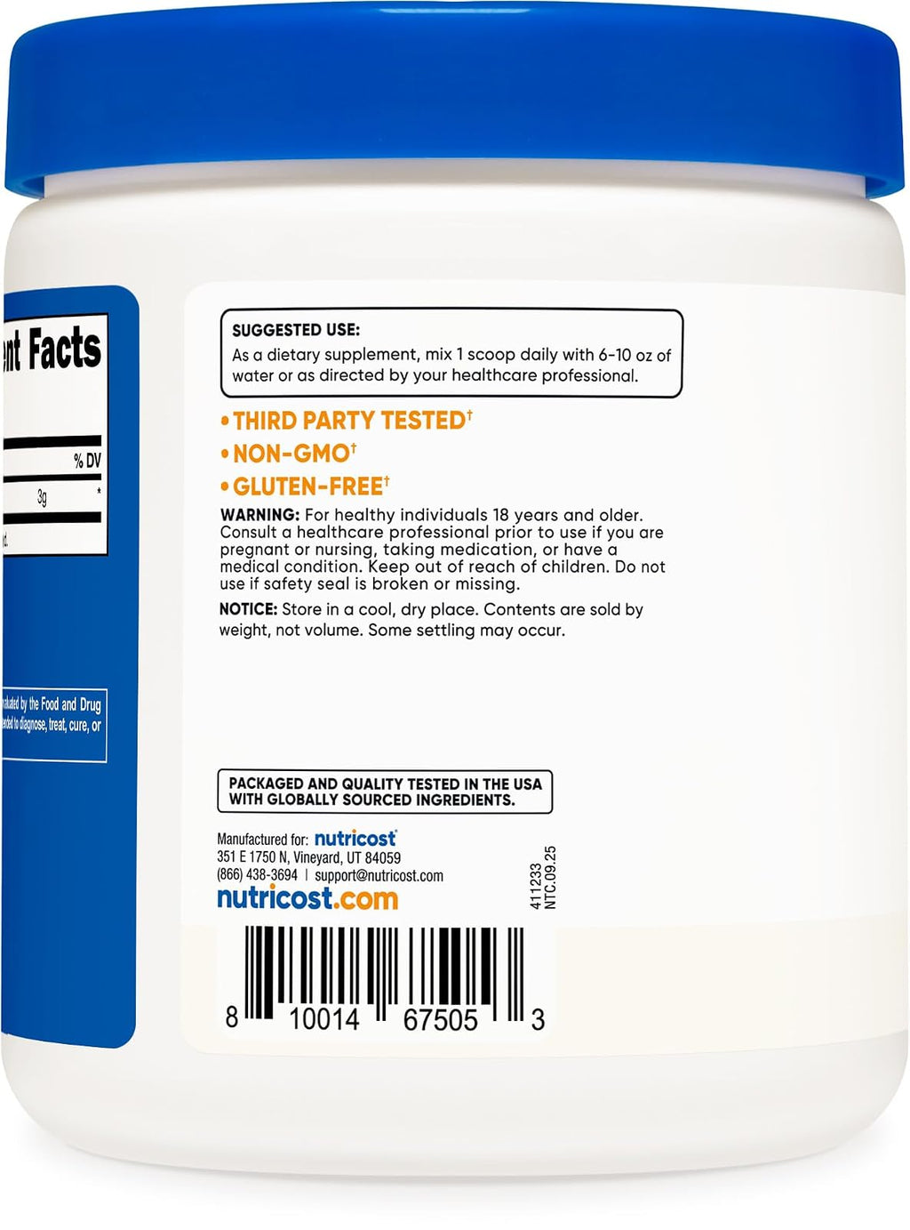 Nutricost L-Citrulline for muscle recovery