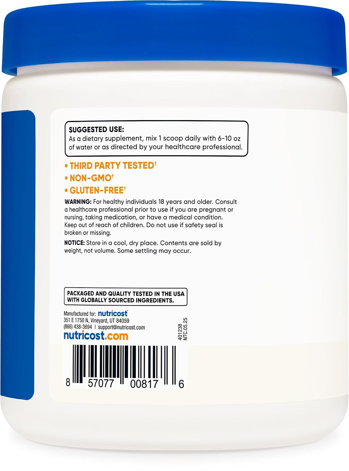 Nutricost L-Citrulline for muscle recovery
