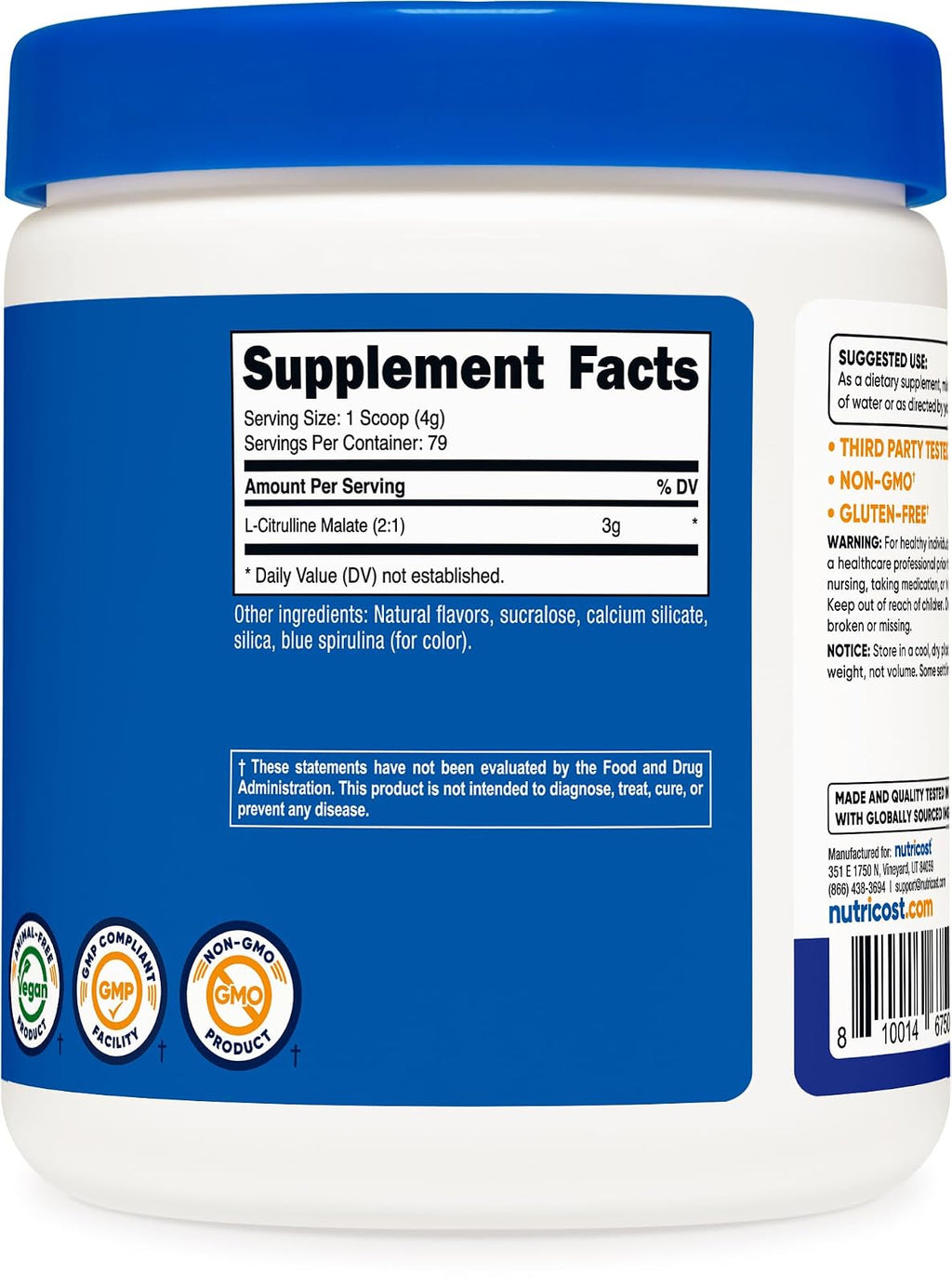 Nutricost L-Citrulline Malate for better endurance