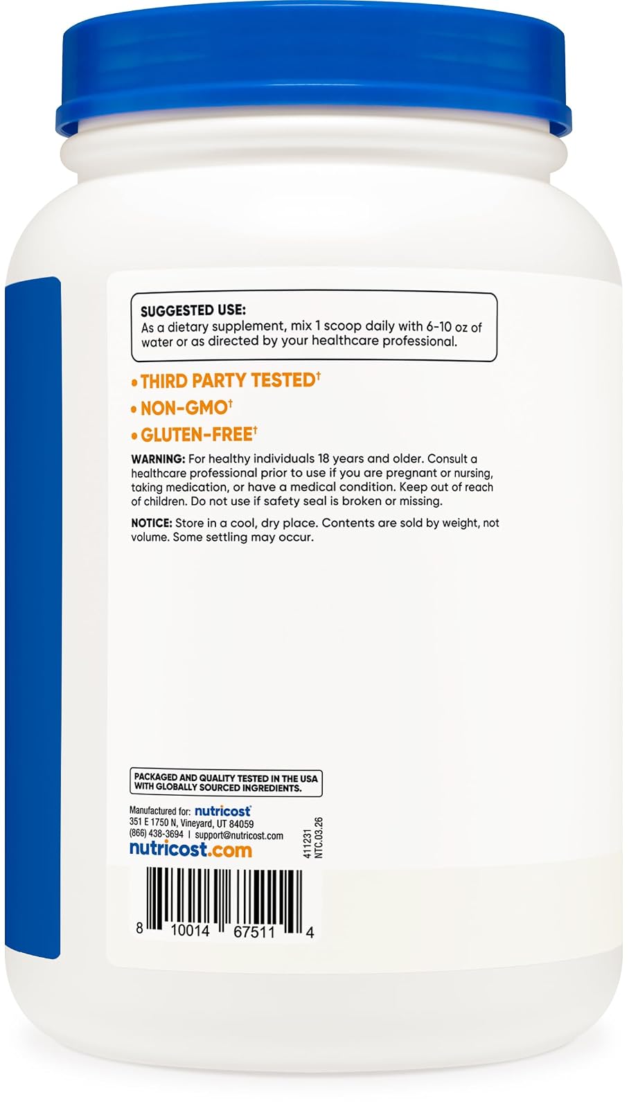 Nutricost L-Citrulline Malate for muscle recovery