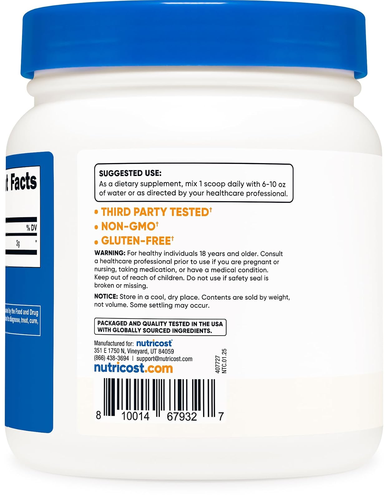 Nutricost L-Citrulline powder for endurance