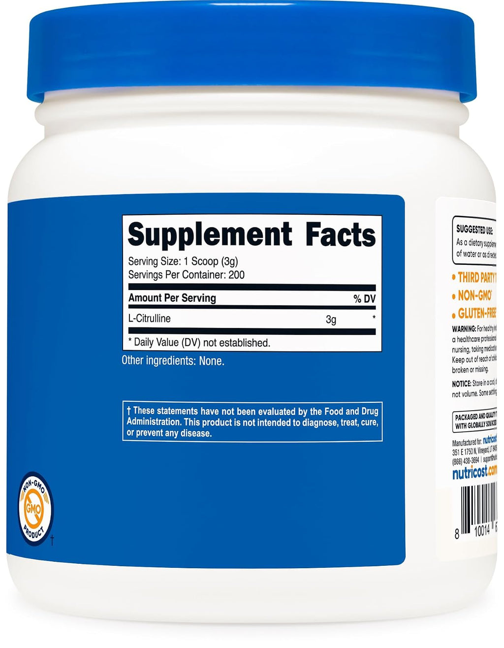Nutricost L-Citrulline Powder for muscle support
