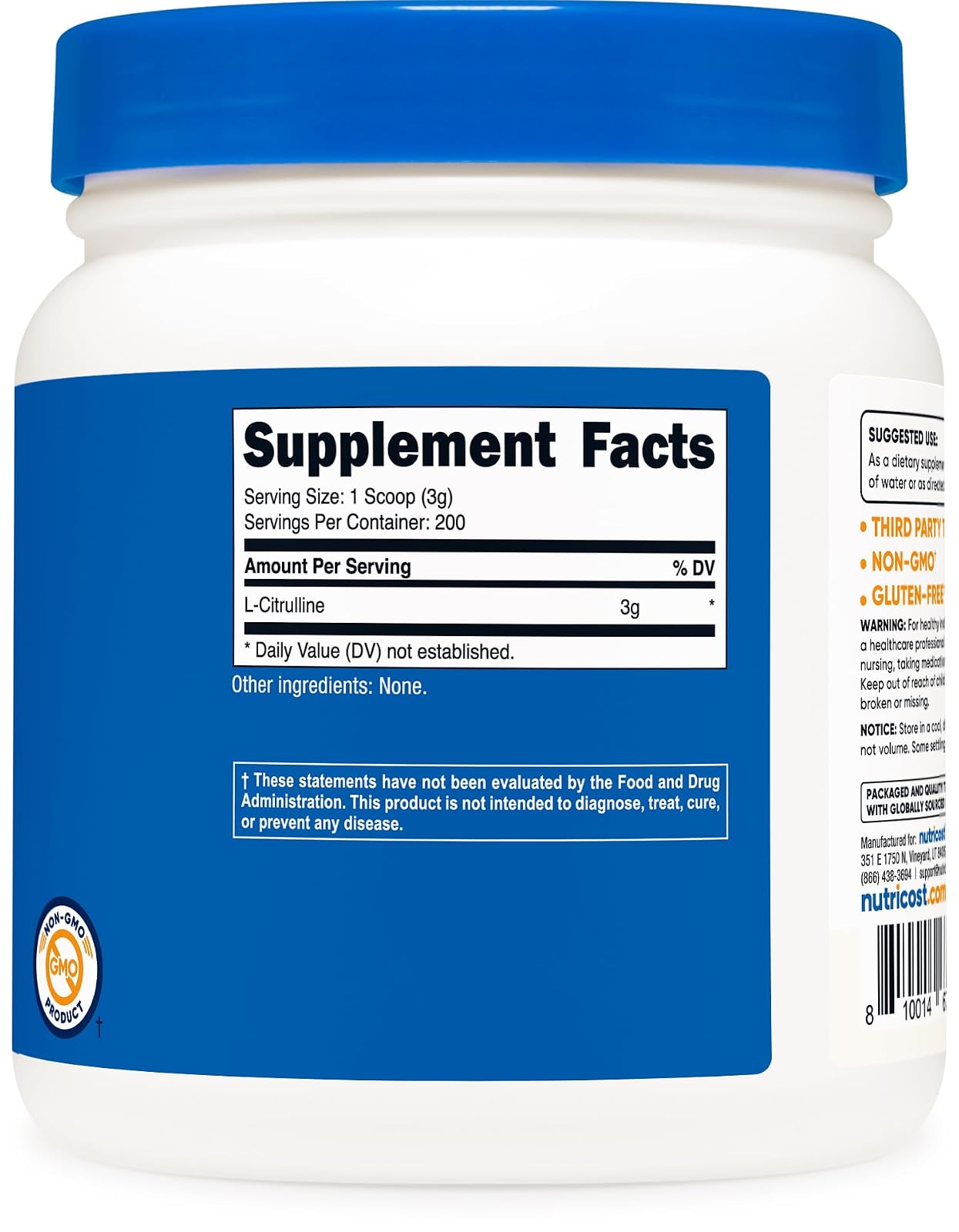 Nutricost L-Citrulline Powder for muscle support
