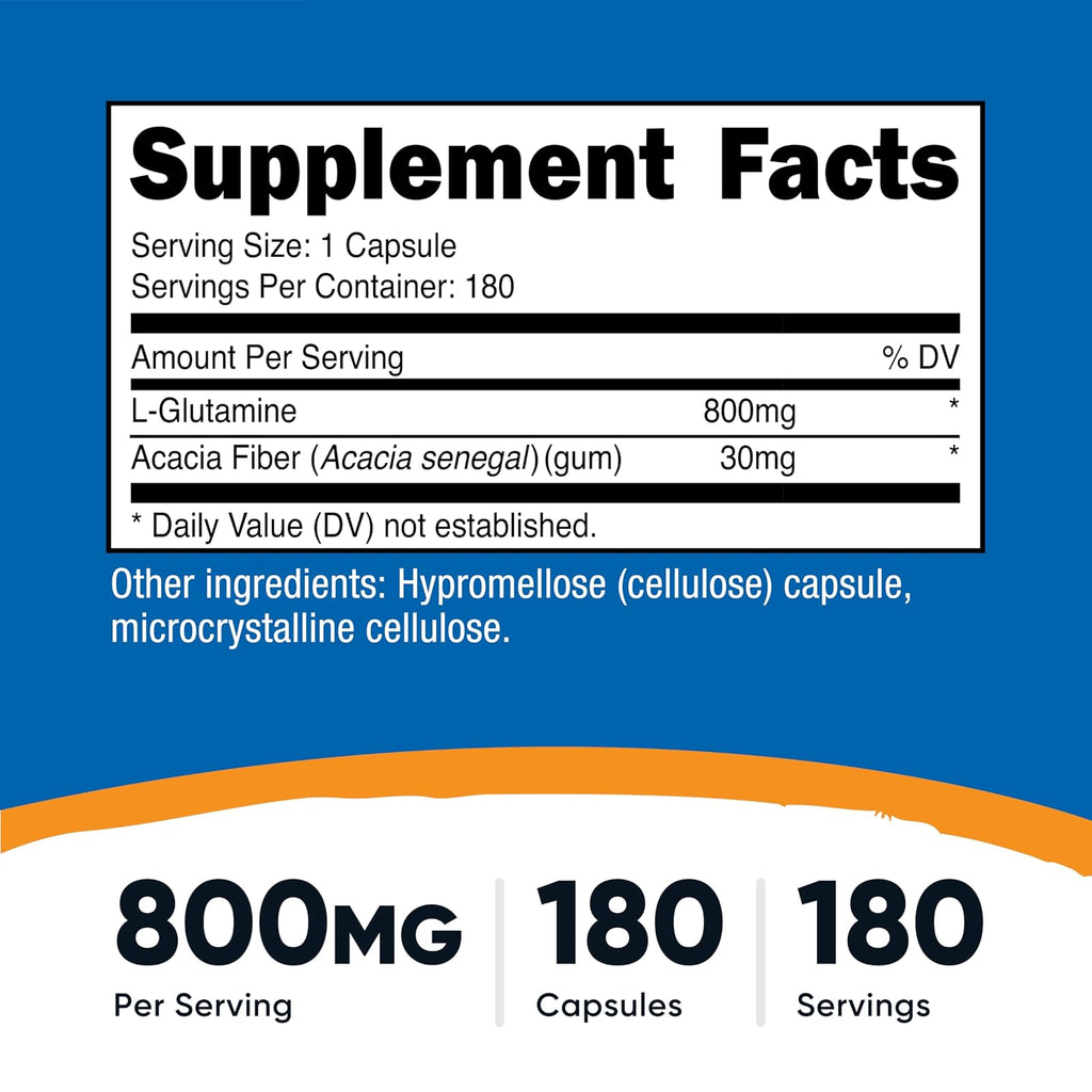 Nutricost l-glutamine 800 mg capsules
