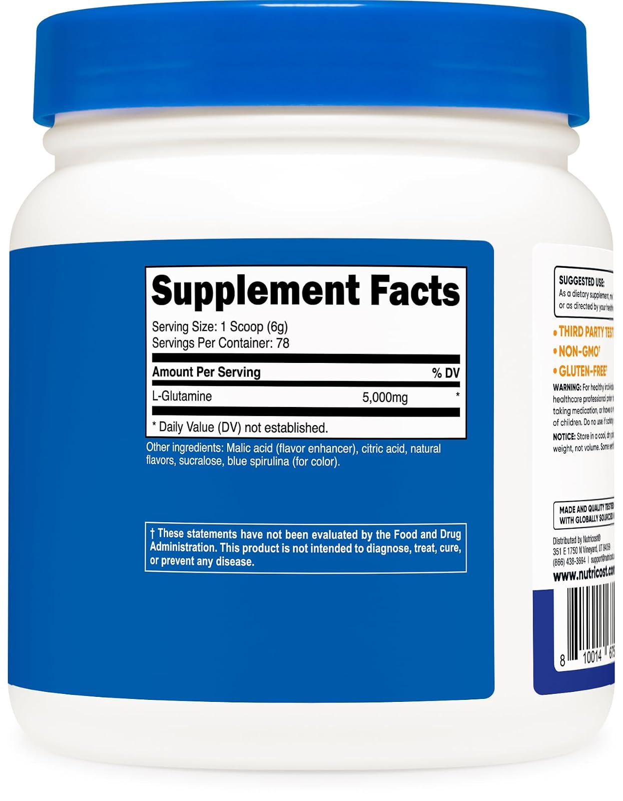Nutricost L-Glutamine powder for workouts