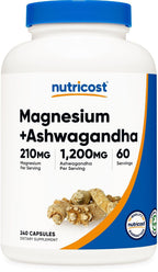 Nutricost magnesium and ashwagandha capsules