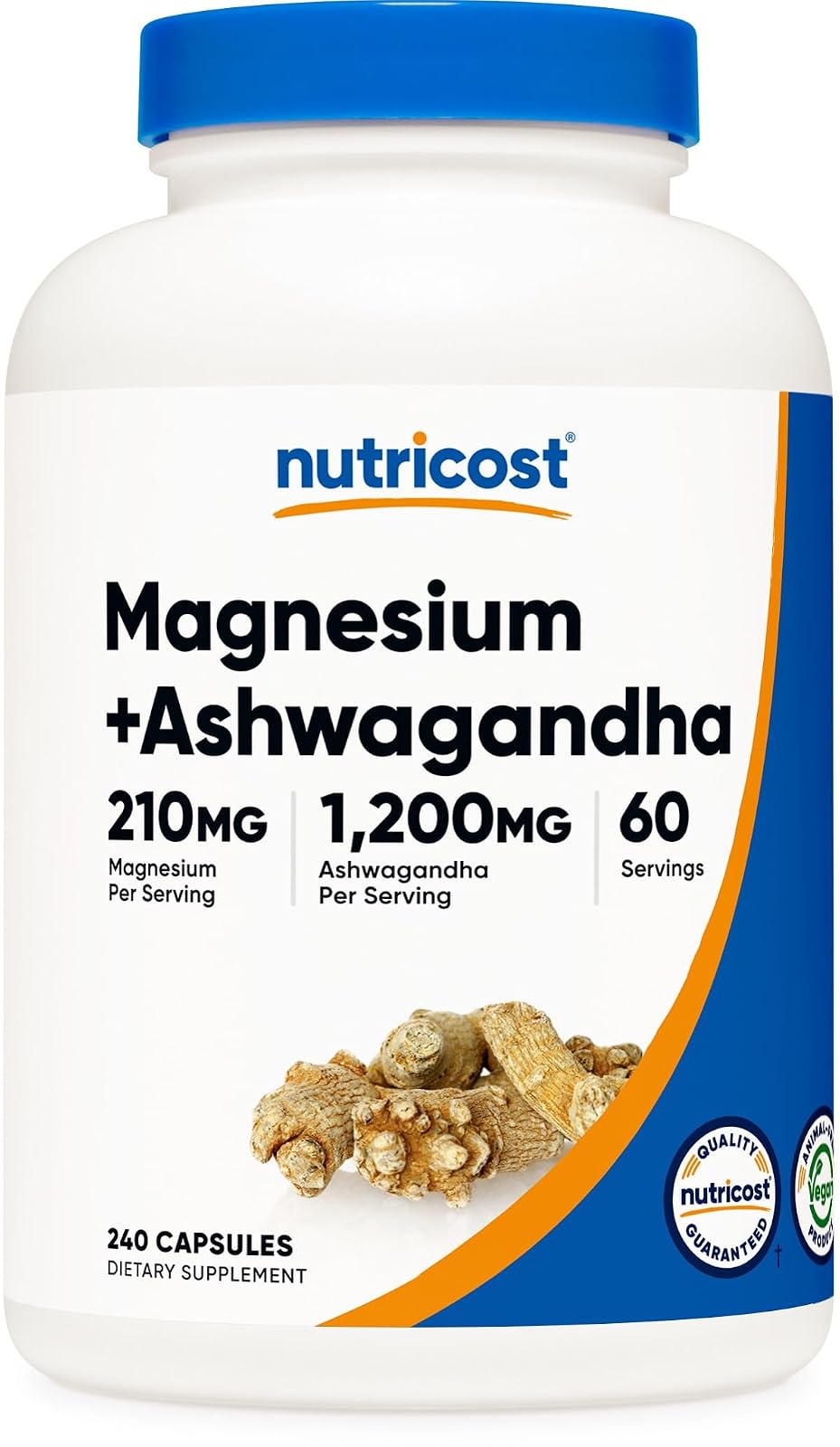 Nutricost magnesium and ashwagandha capsules