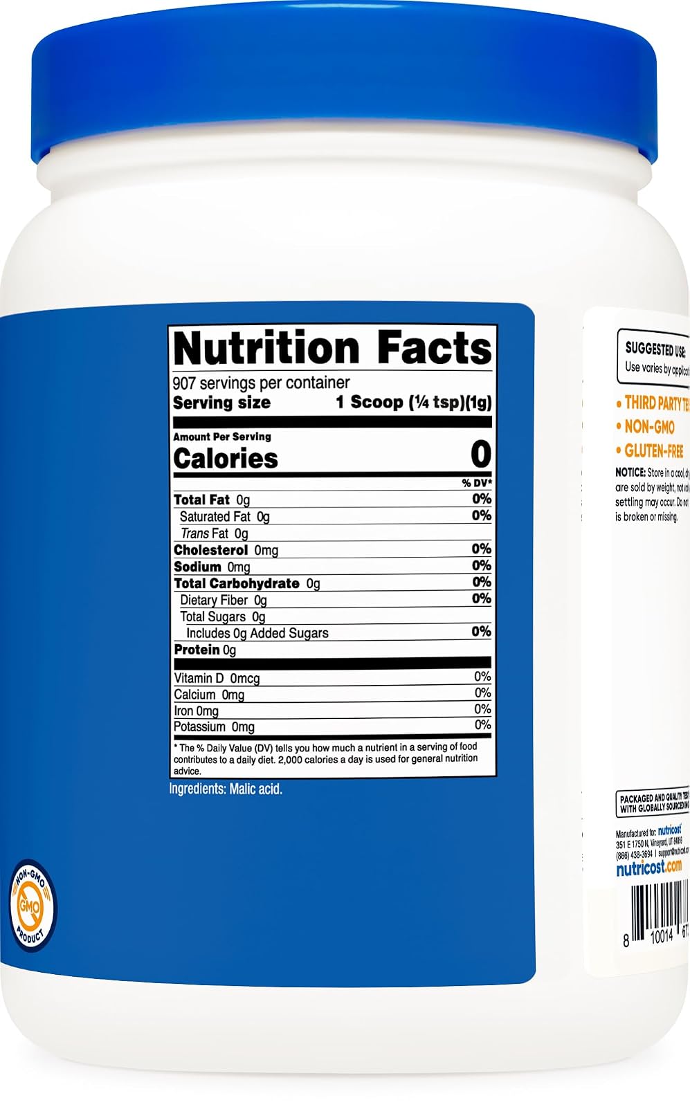 Nutricost Malic Acid powder for recovery