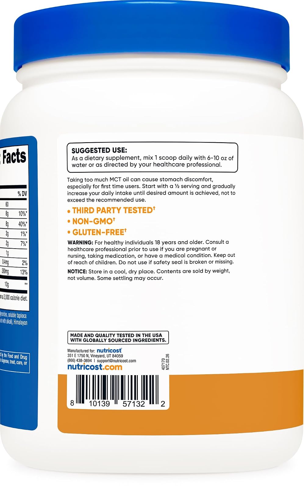 Nutricost MCT oil for smoothies
