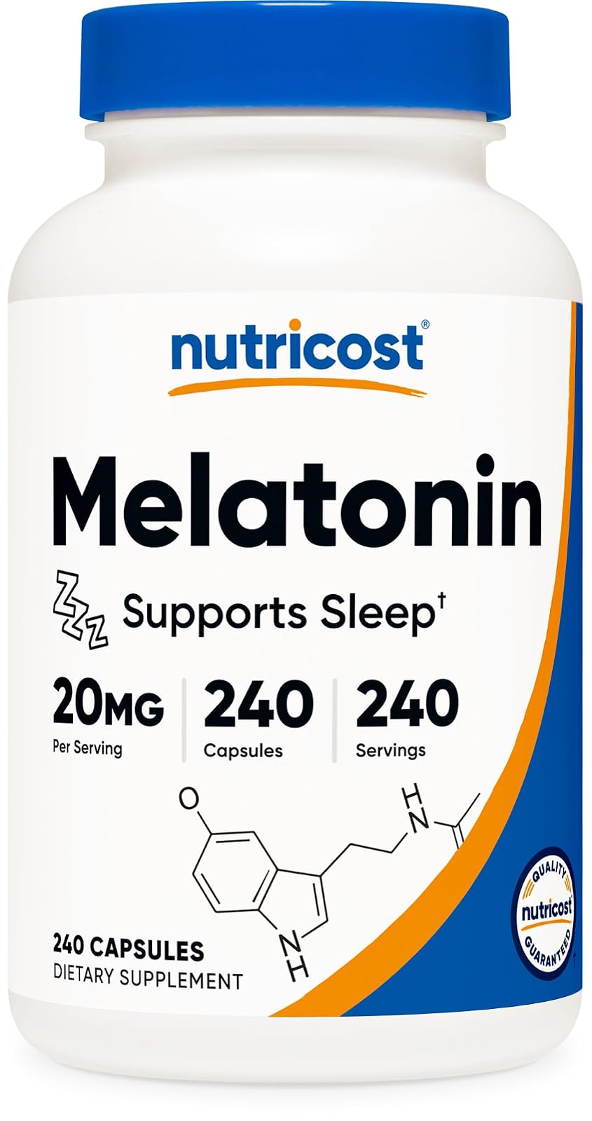 Nutricost melatonin capsules for restful sleep