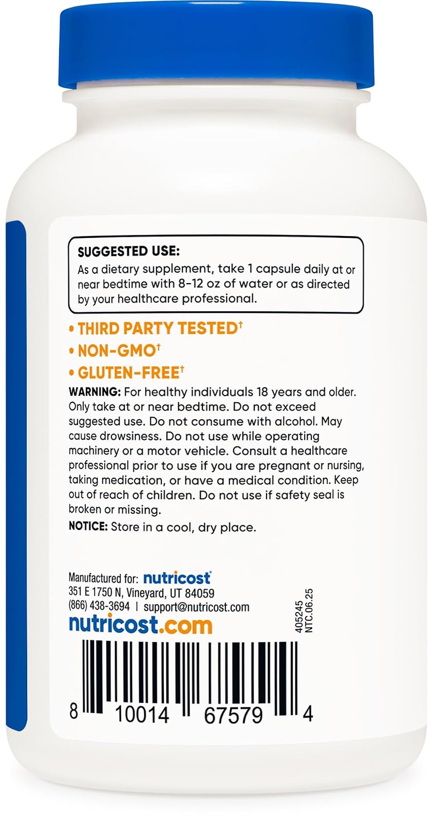Nutricost melatonin for improved sleep quality