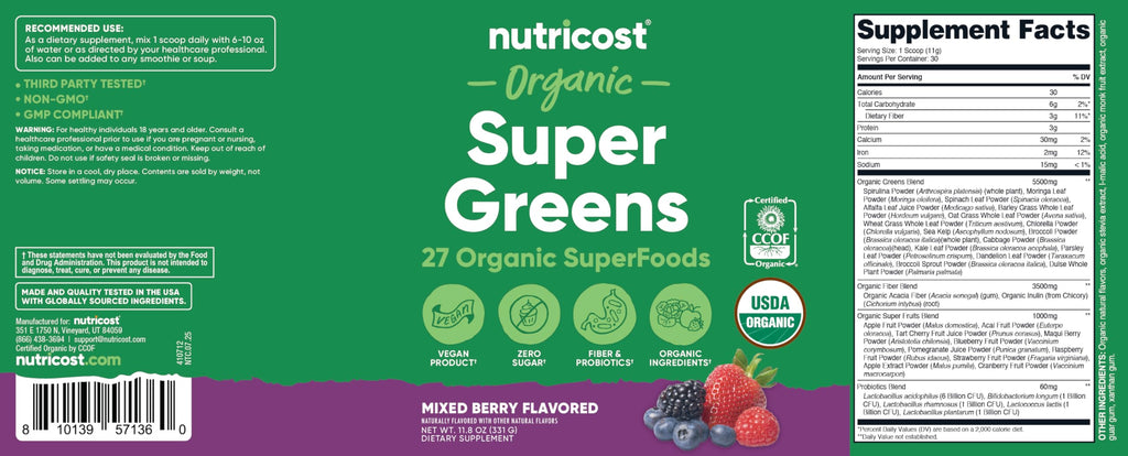 nutricost mixed berry superfood blend