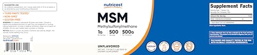 Nutricost MSM for enhanced flexibility