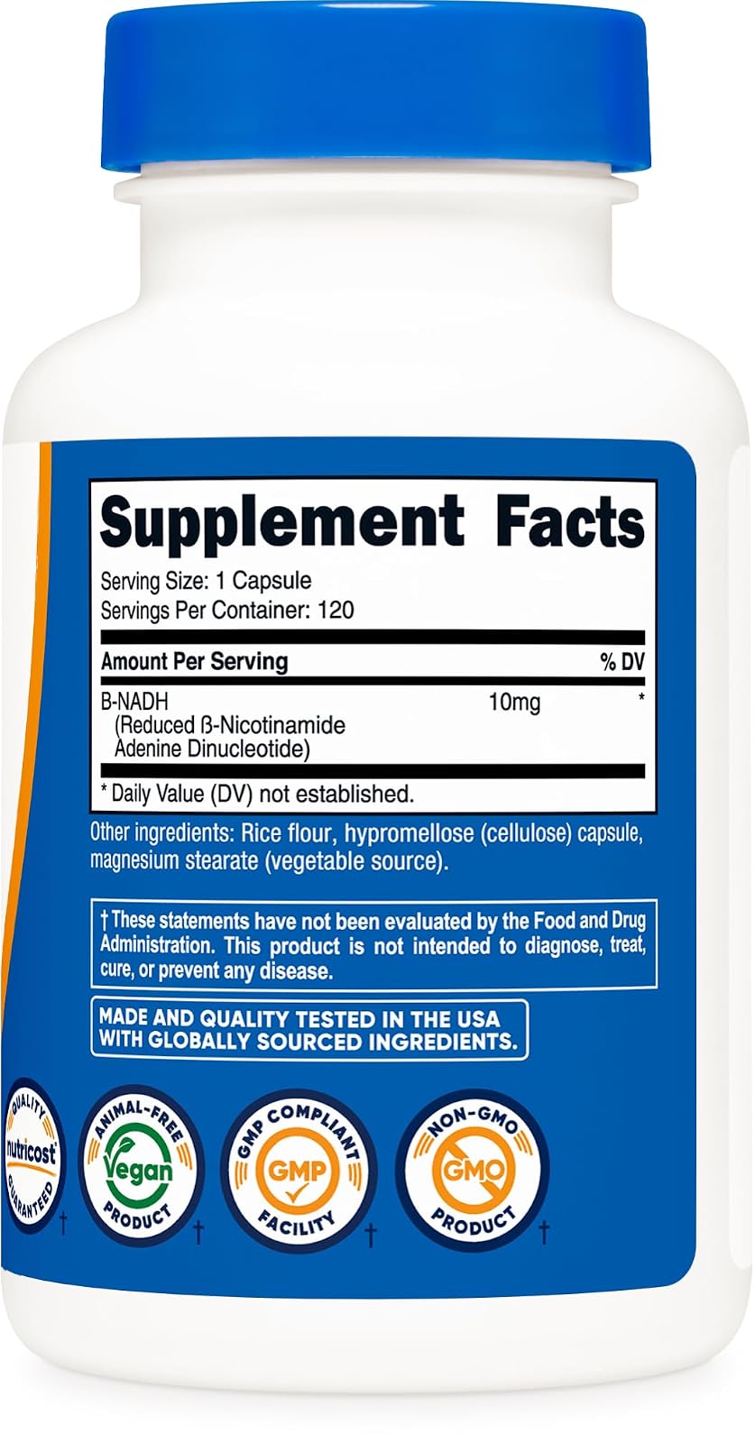 Nutricost NADH supports cellular health