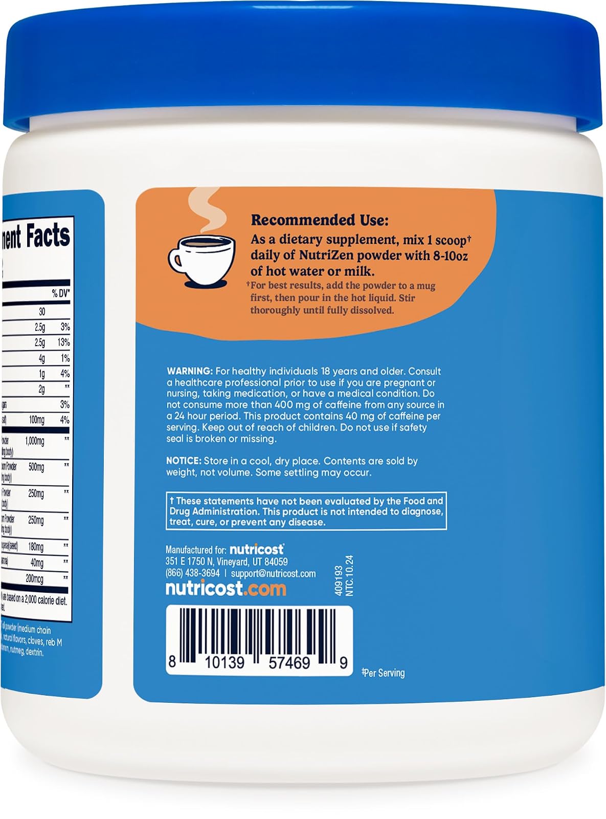 Nutricost Nutrizen AM drink mix