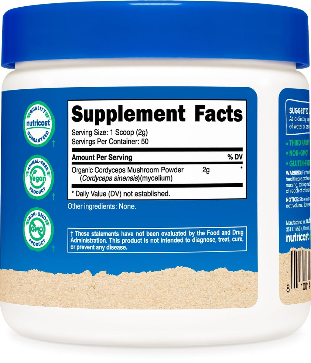 Nutricost organic cordyceps for wellness