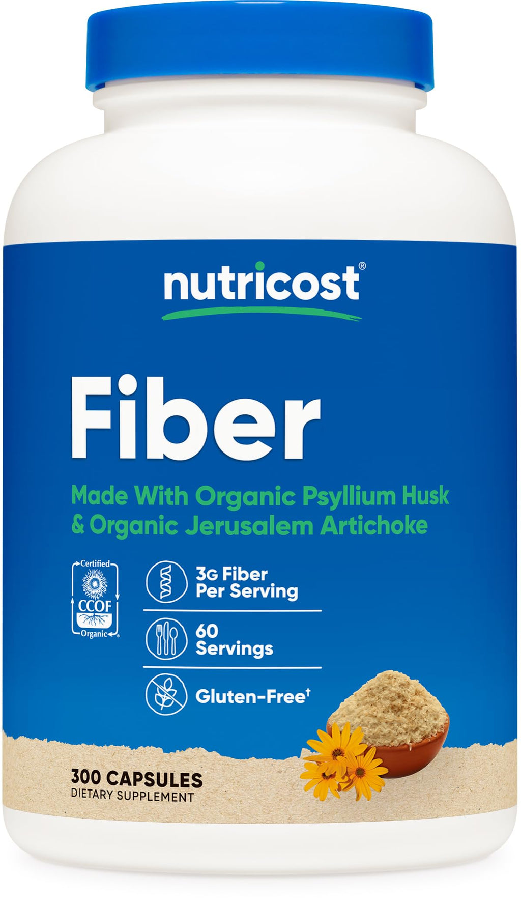 Nutricost organic psyllium fiber capsules