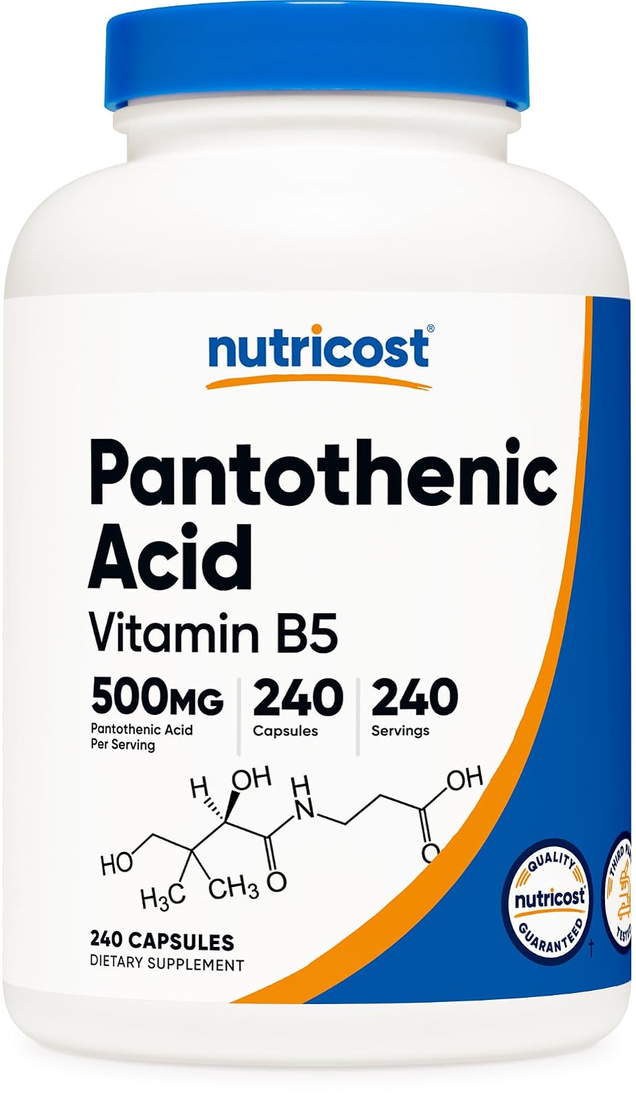 Nutricost Pantothenic Acid capsules for energy