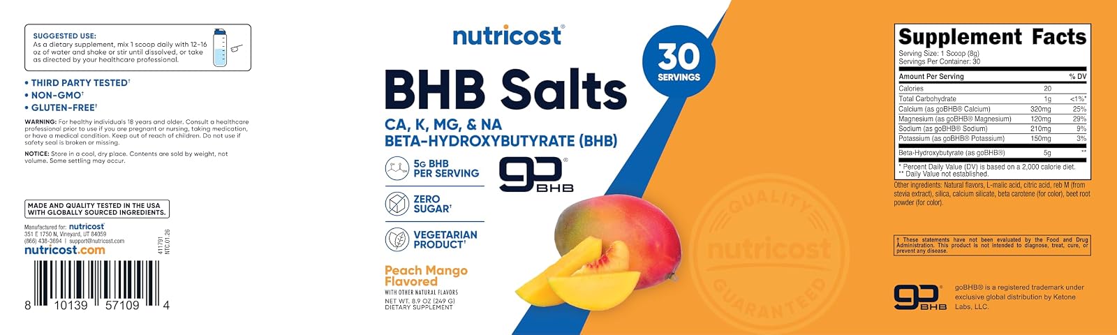 Nutricost peach mango flavour mix