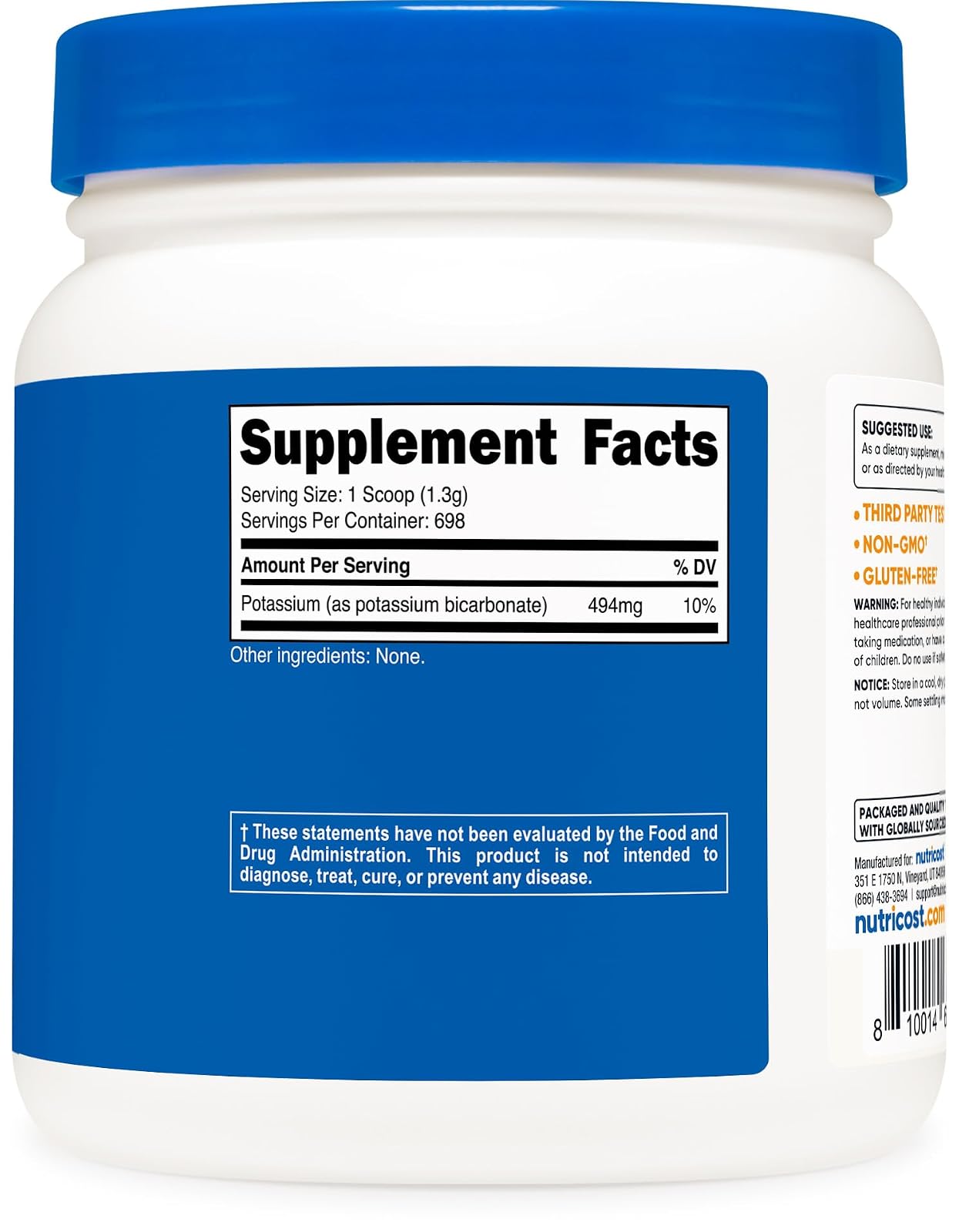 Nutricost potassium bicarbonate for pH balance