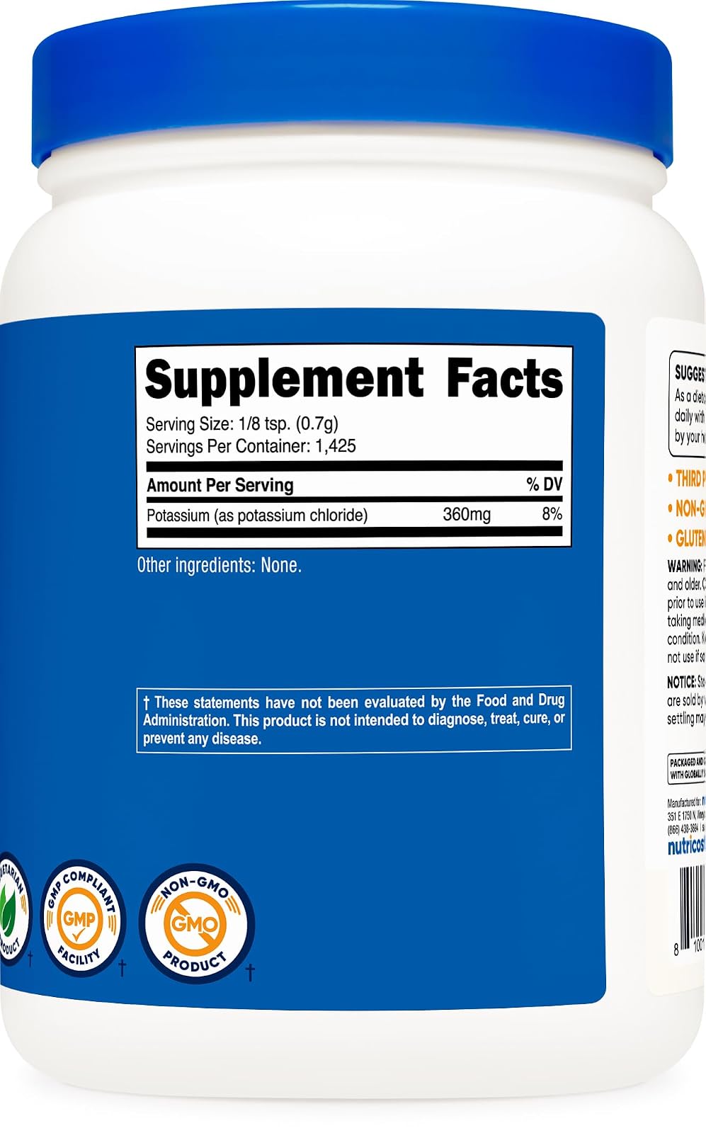 Nutricost potassium chloride for heart health