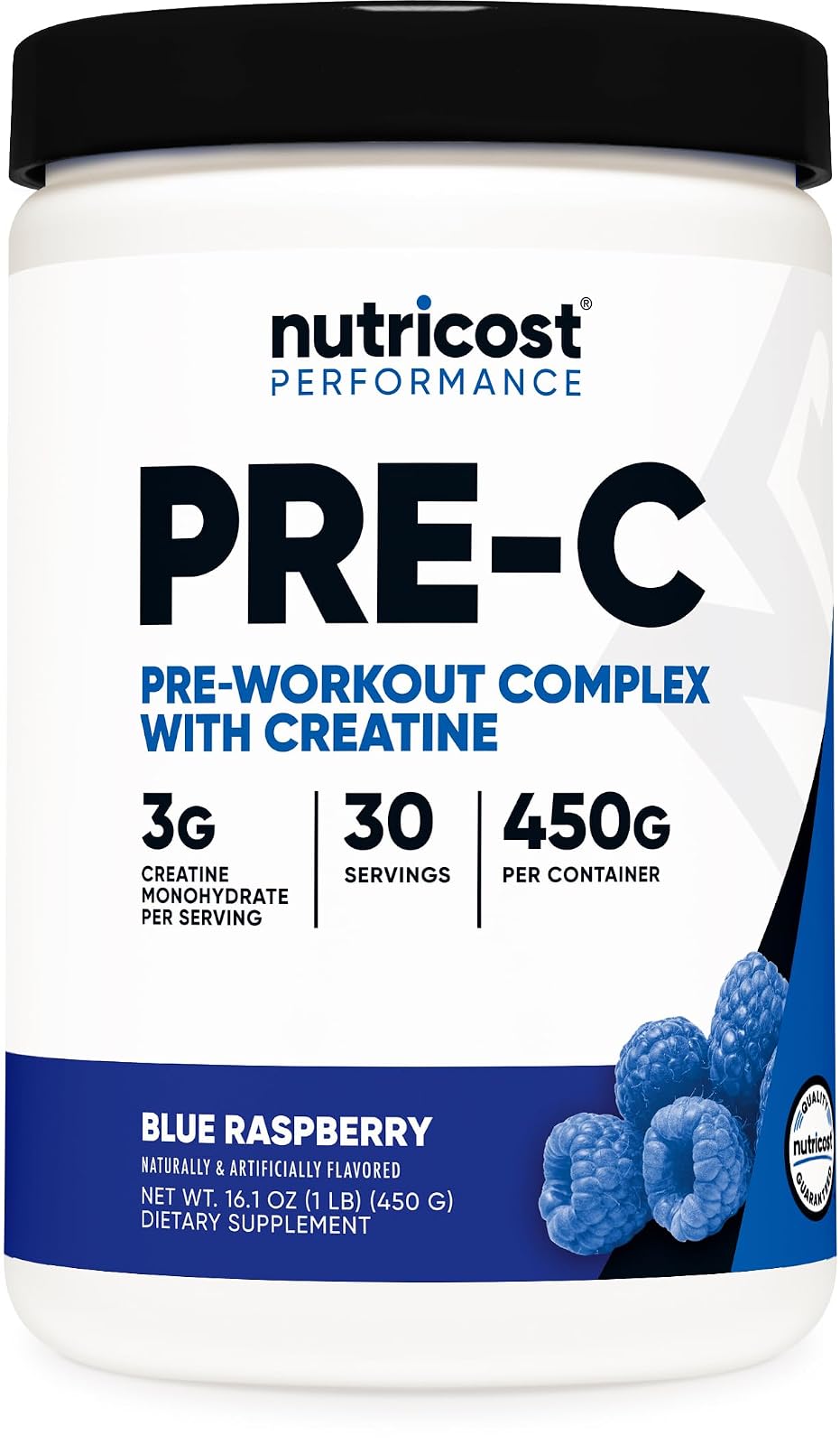 Nutricost pre-workout blue raspberry flavour