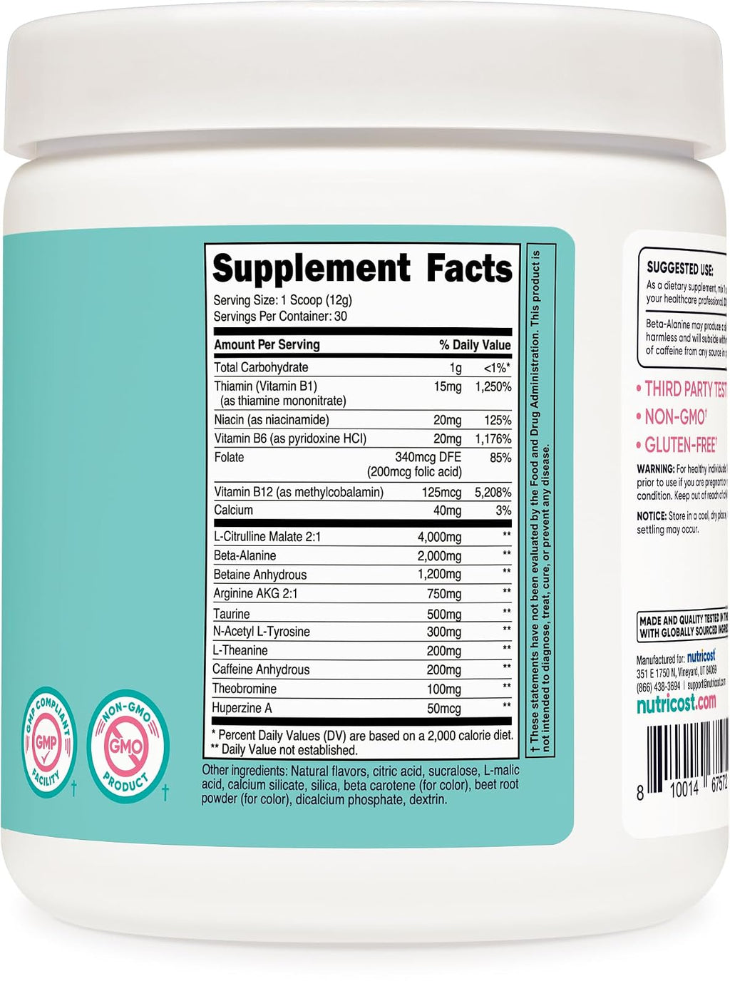 Nutricost pre-workout for improved focus