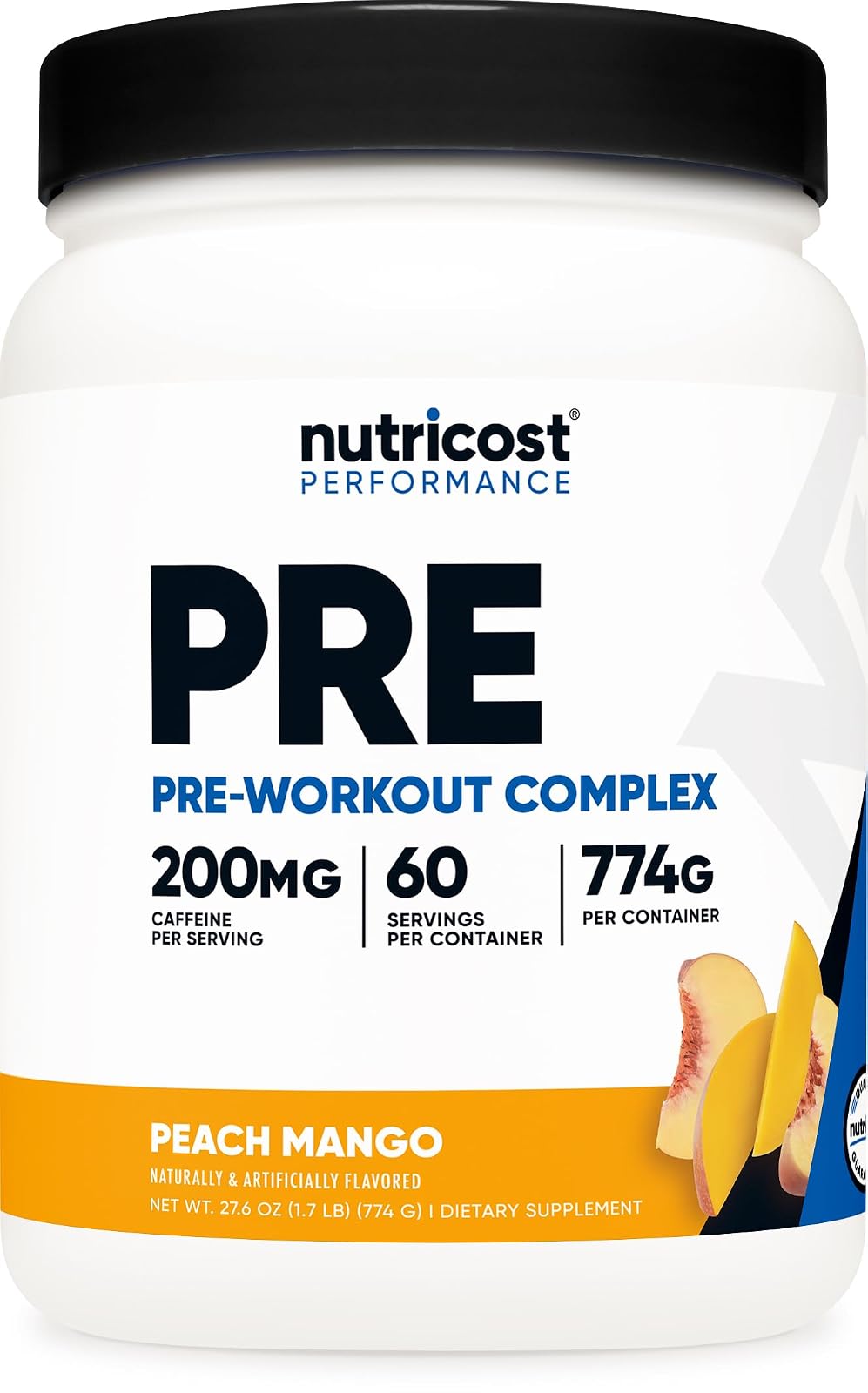 Nutricost pre-workout peach mango flavour