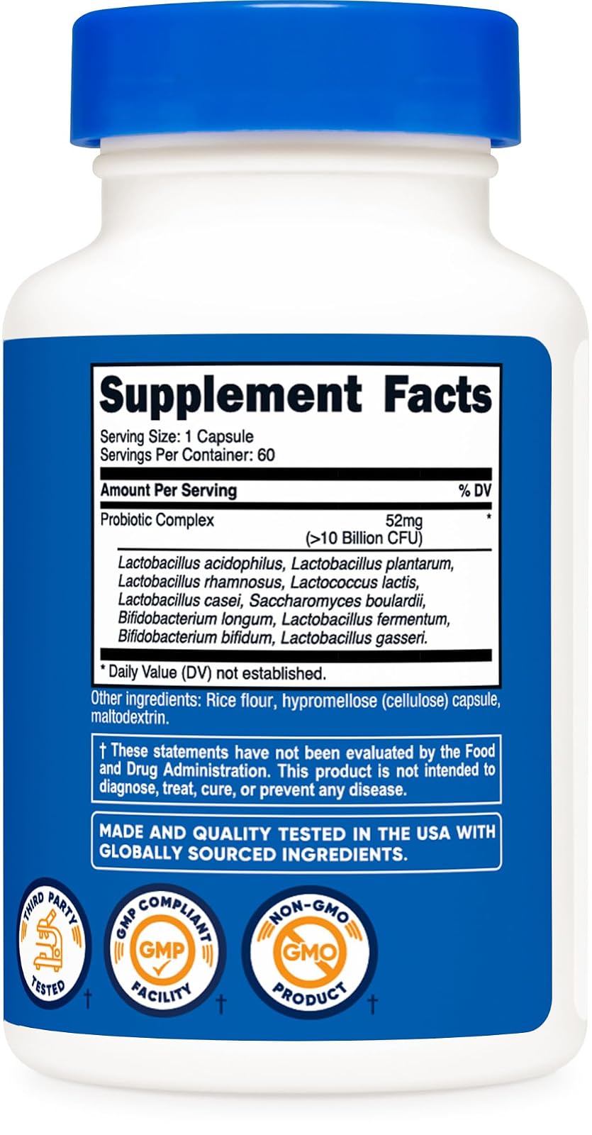 Nutricost probiotics 50 billion CFU option