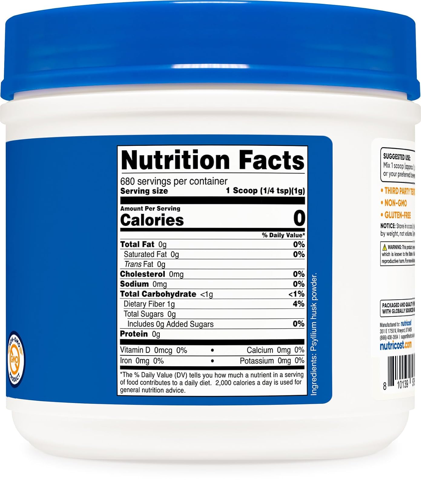 Nutricost psyllium husk for gut health