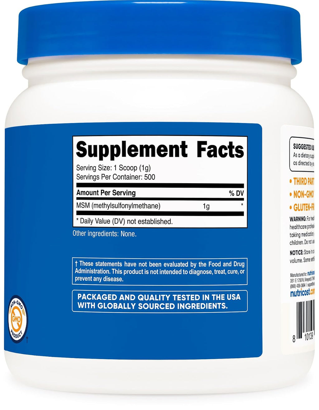 Nutricost pure MSM for overall wellness