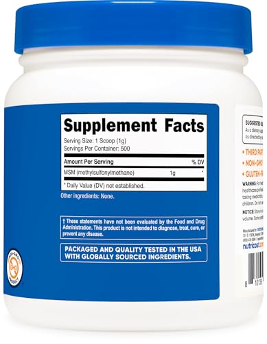 Nutricost pure MSM for recovery