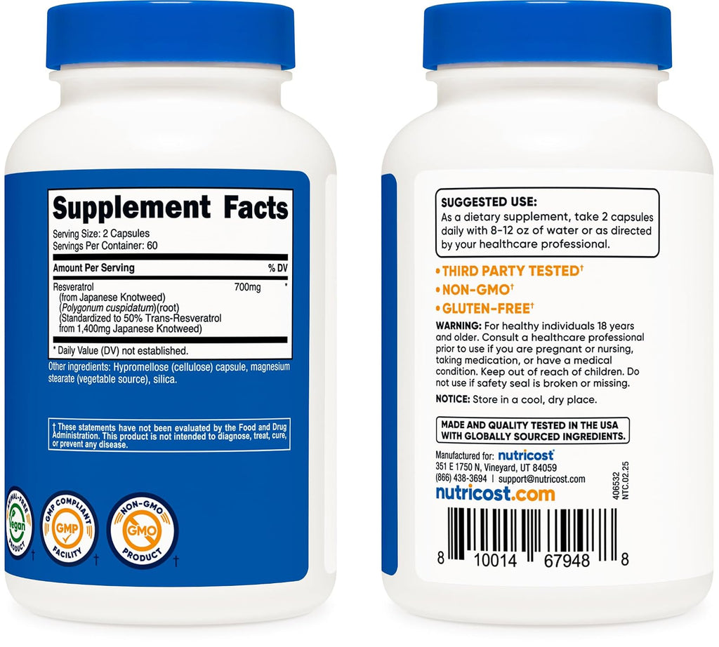 Nutricost Resveratrol for healthy aging