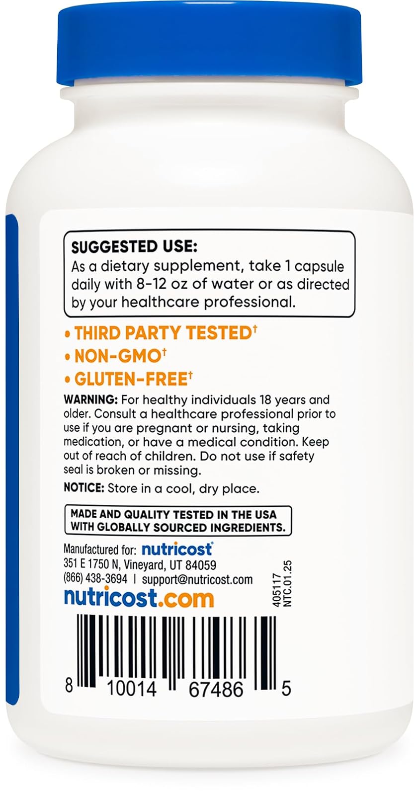 Nutricost selenium capsules for thyroid health