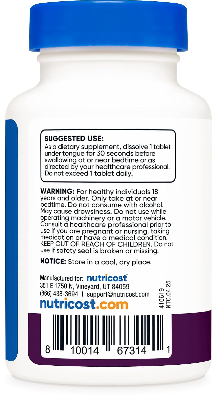 Nutricost sleep support melatonin tablets