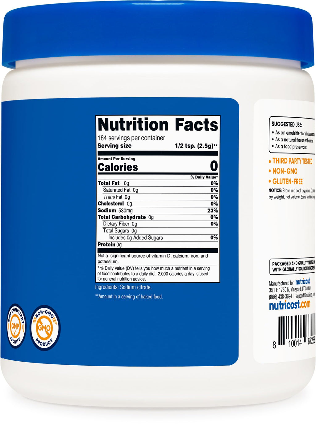 Nutricost sodium citrate for dietary needs