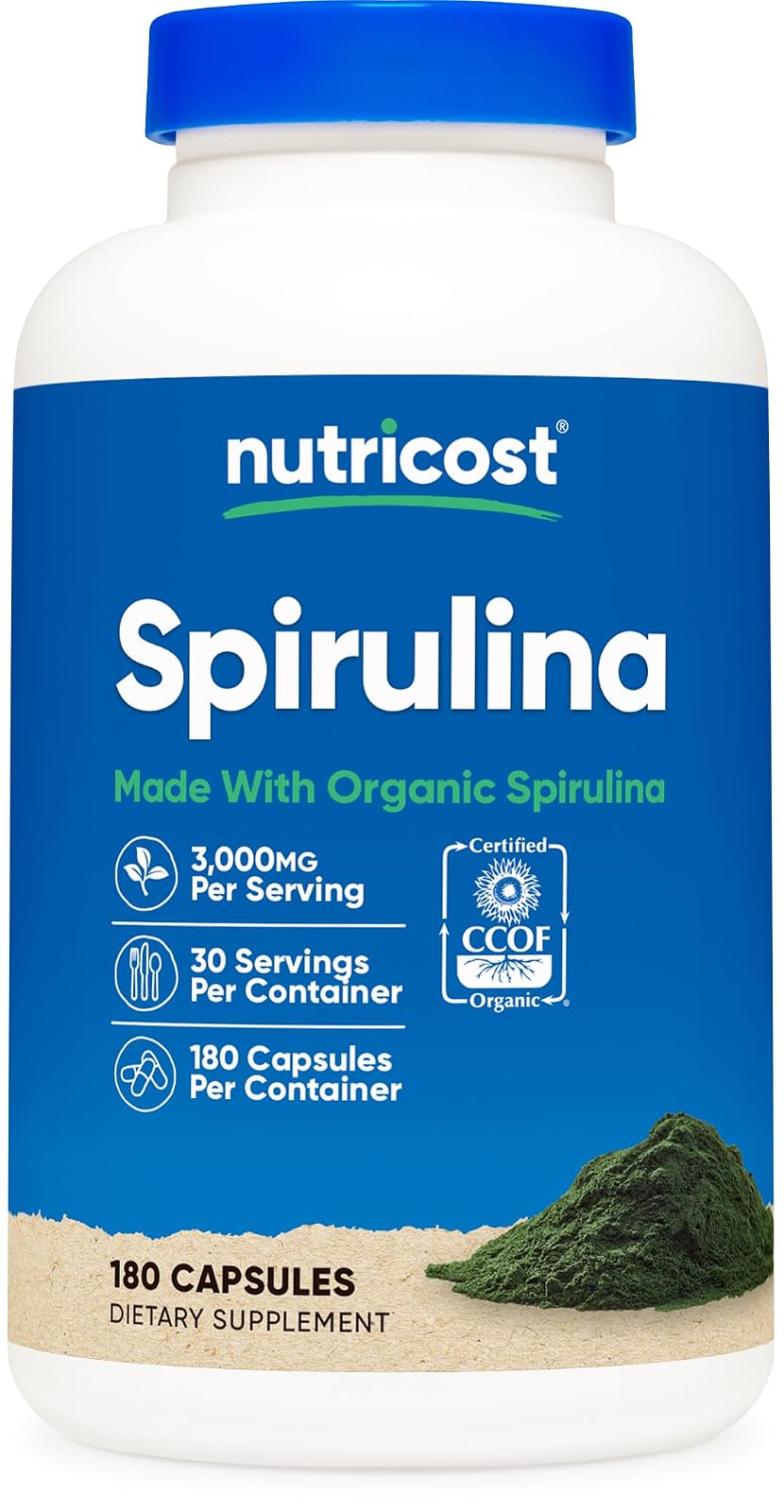 Nutricost spirulina 3000 mg capsules