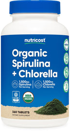 Nutricost spirulina & chlorella tablets