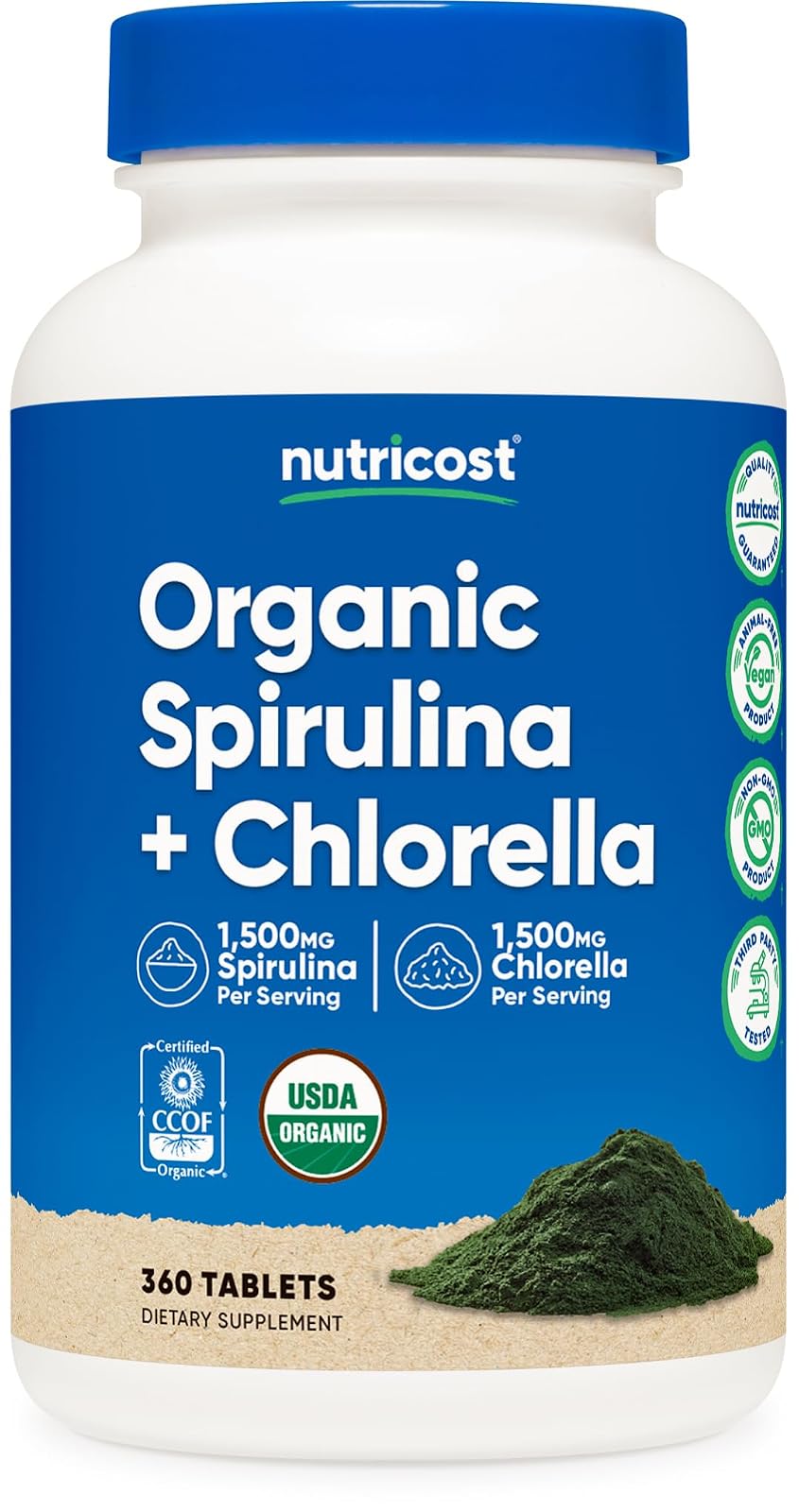 Nutricost spirulina & chlorella tablets